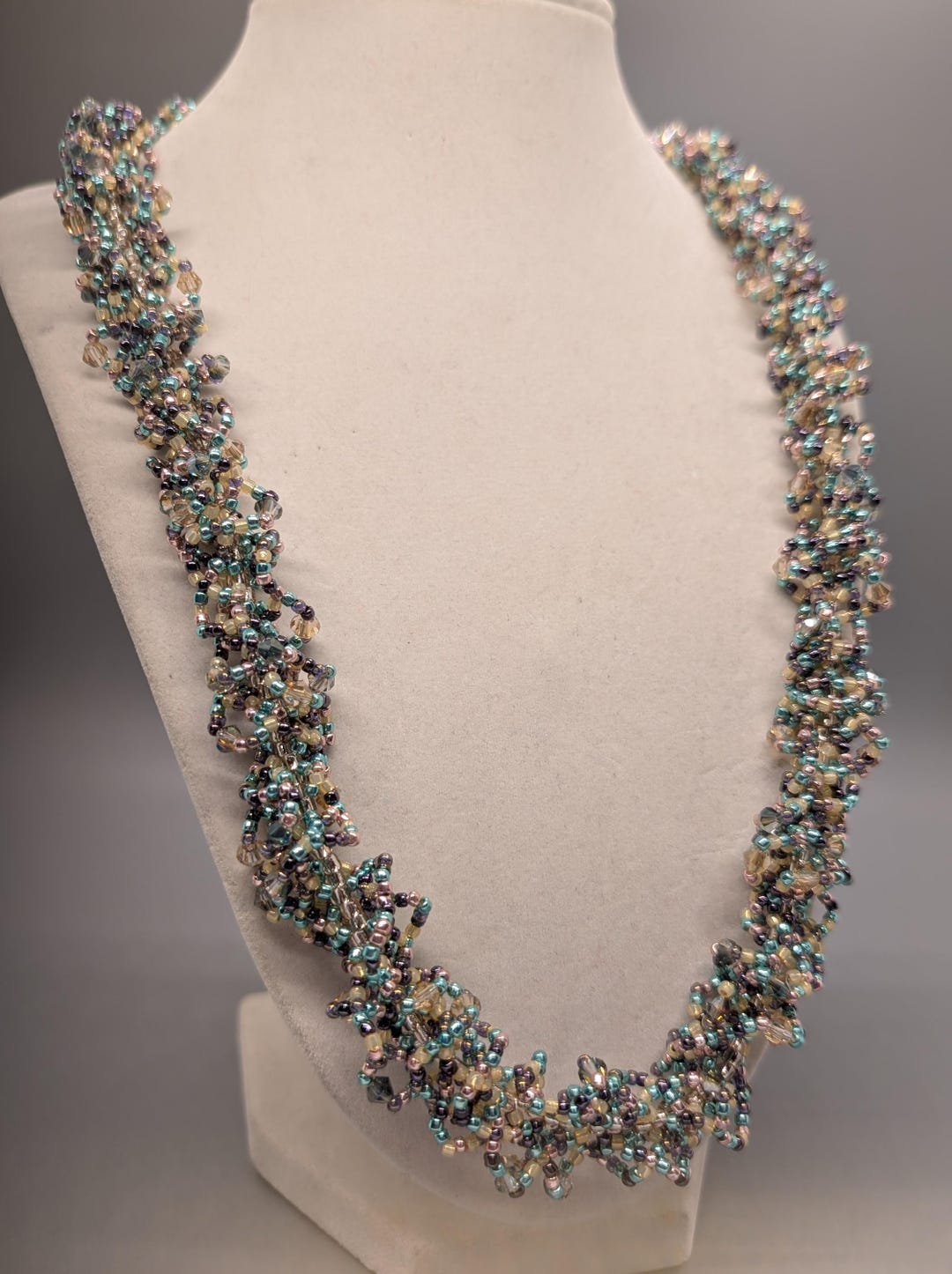 Multi-colored Beaded Statement Necklace With Over 120 Crystals. There ...