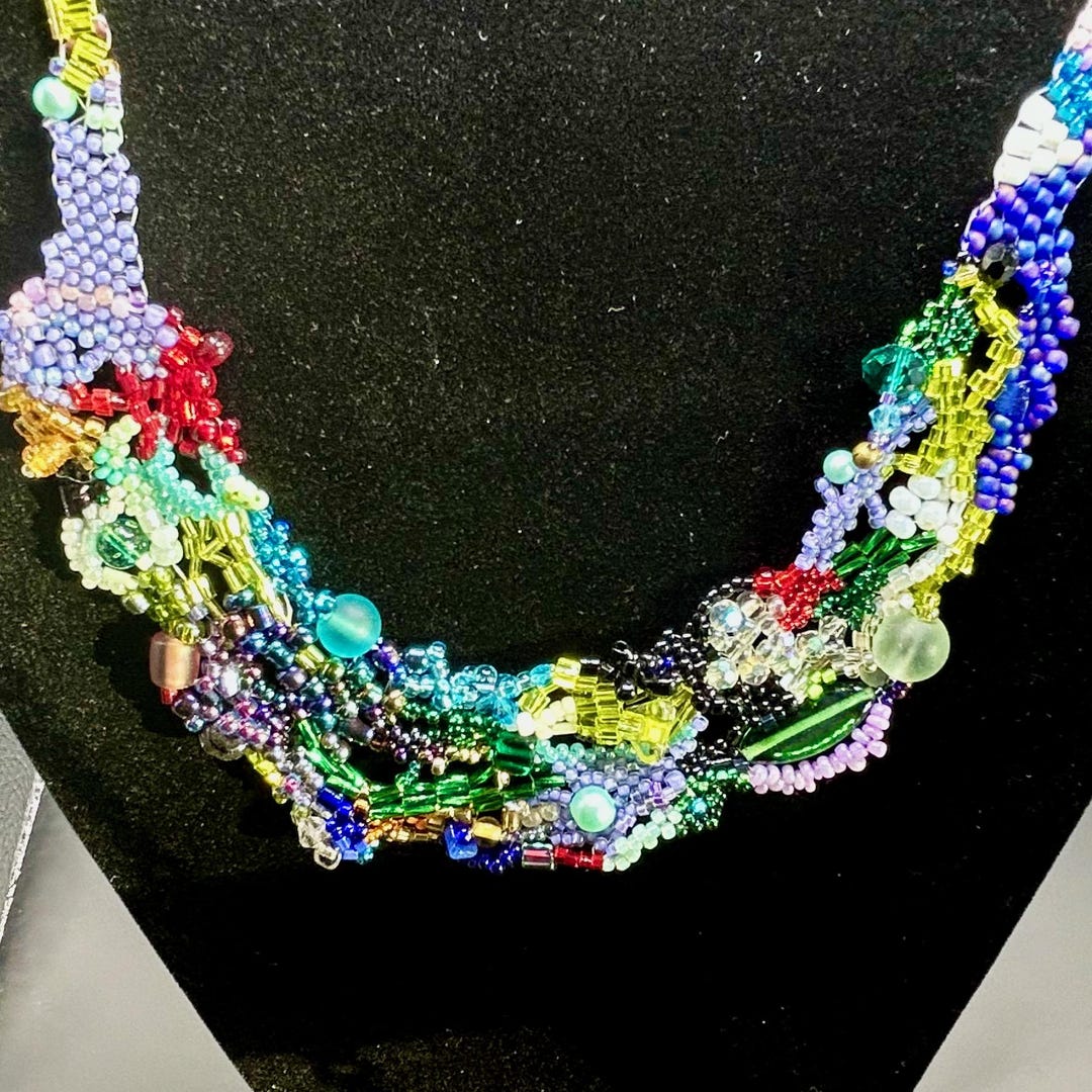 Freeform Peyote Beaded Necklace That Goes With Everything - Etsy