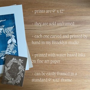 Botanical Linocut Art | Cyanotype Wreath Print | Nature Inspired Art ...