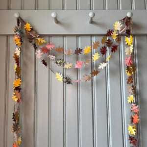 Fall Leaves Paper Garland | Halloween Party Decoration | Fall Mantle ...