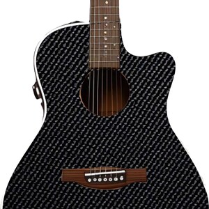 Acoustic Electric Guitar Skin Wrap Vinyl Sticker Decal, Black Carbon ...
