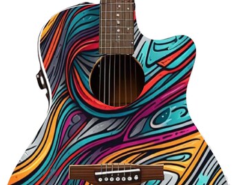 Acoustic Electric Guitar Skin Wrap Vinyl Sticker Decal, Tropical Beach ...