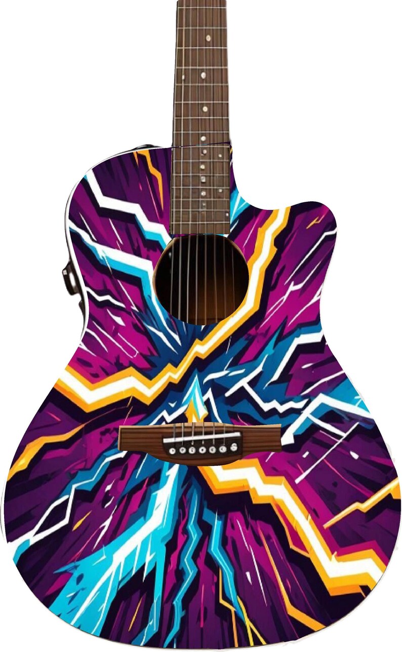 Acoustic Electric Guitar Skin Wrap Vinyl Sticker Decal, Raging ...