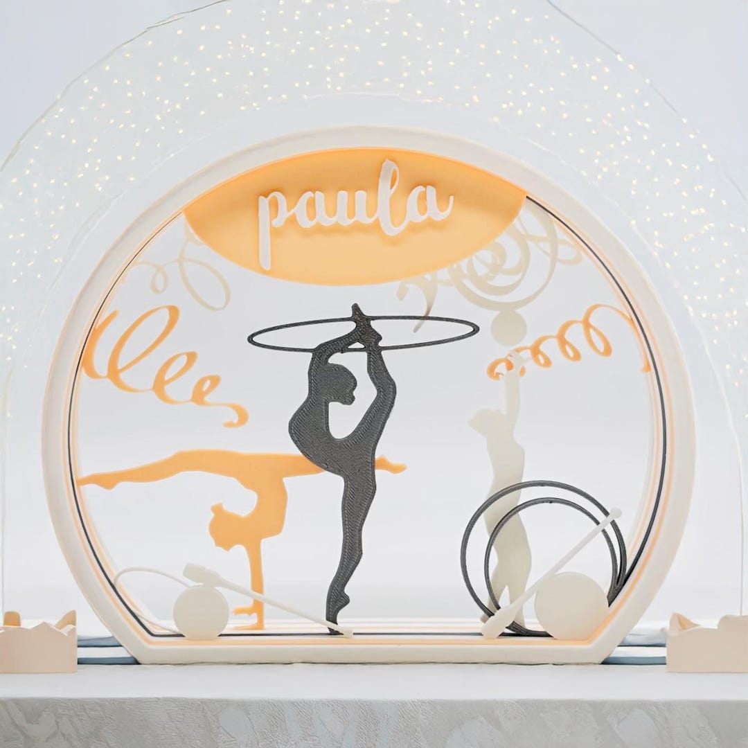 Rhythmic Gymnast Shadow Box. Personalized Decoration With Name. 3d ...