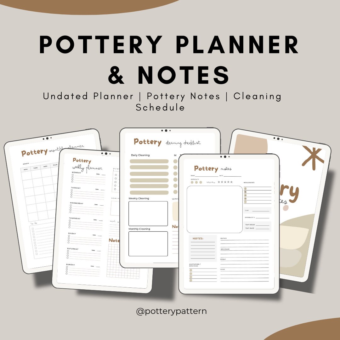 Pottery Notes Bundle, Pottery Journal, Printable Ceramic Notes, Ceramic ...