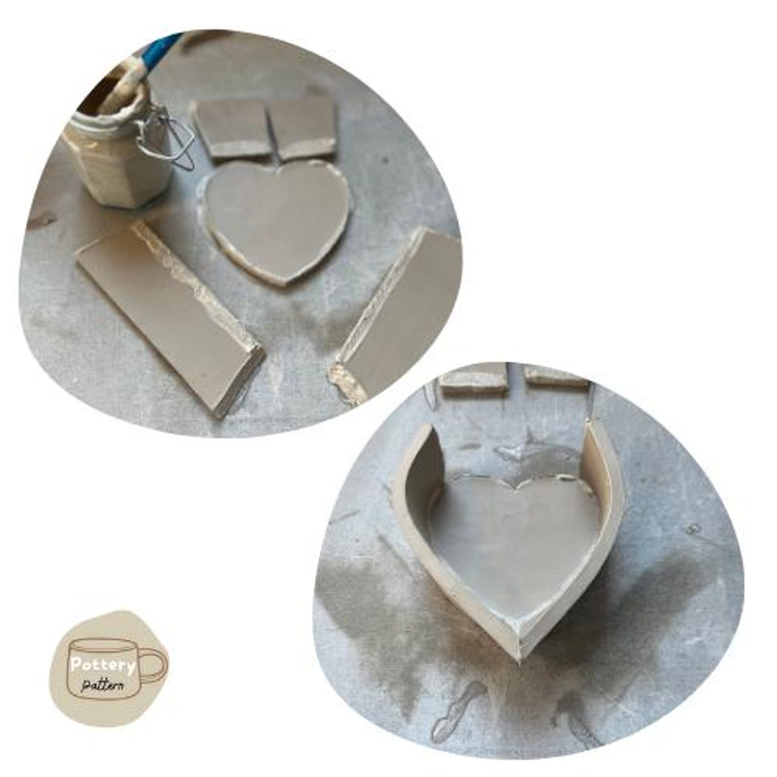 Pottery Heart Bowl Template | Clay Template | Slab Heart Dishtemplate | Clay Template | Pottery ...