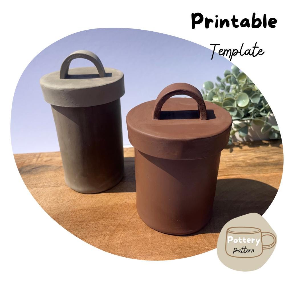 Lidded Jar Clay Template | Slab Jar Template | Clay Template | Pottery ...