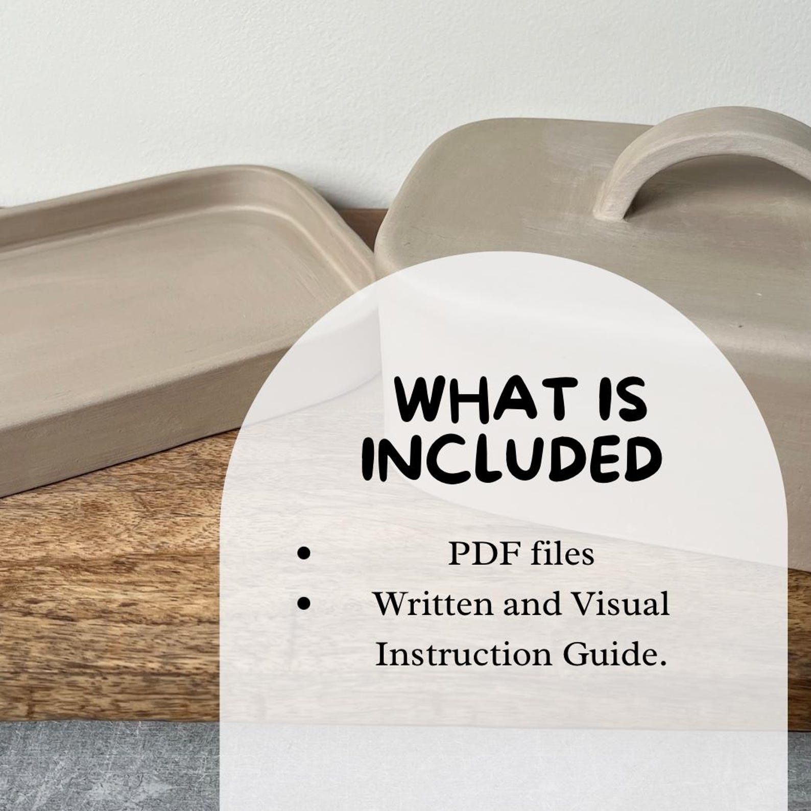 Printable Butter Dish Pottery Template | DIY Slab Built (PDF) - Etsy