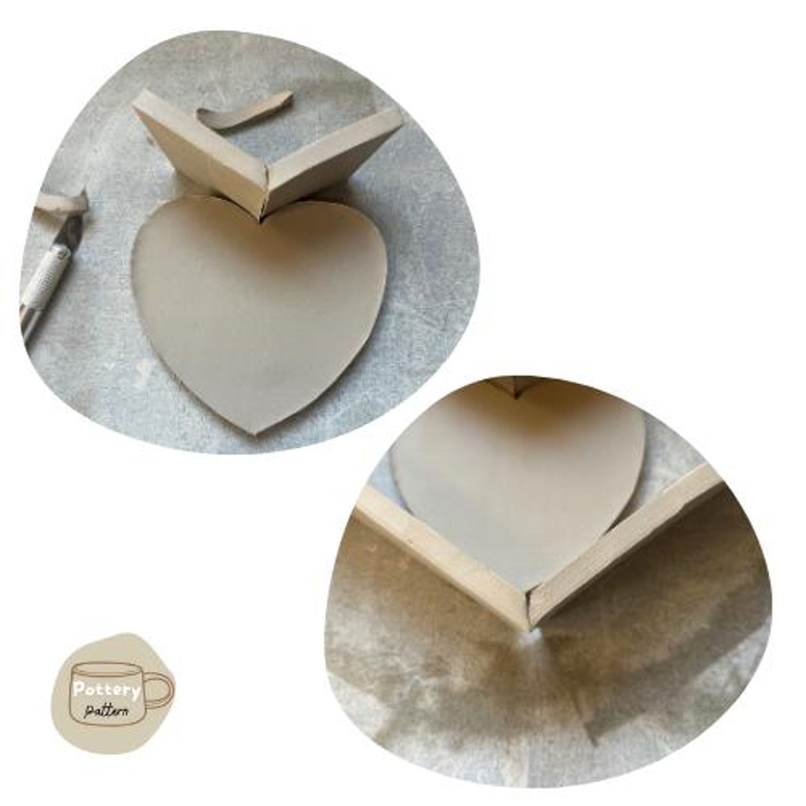 Pottery Heart Bowl Template | Clay Template | Slab Heart Dishtemplate | Clay Template | Pottery ...
