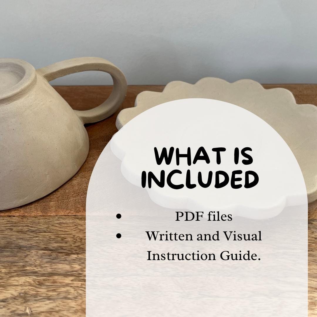 Teacup and Saucer Pottery Template – Printable PDF for Pottery Projects ...
