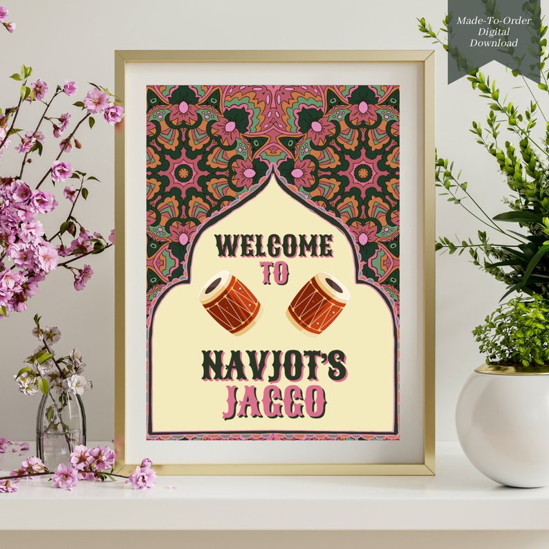 Wedding Jaggo Welcome Sign Digital Download Jaggo Sangeet Maiyan ...