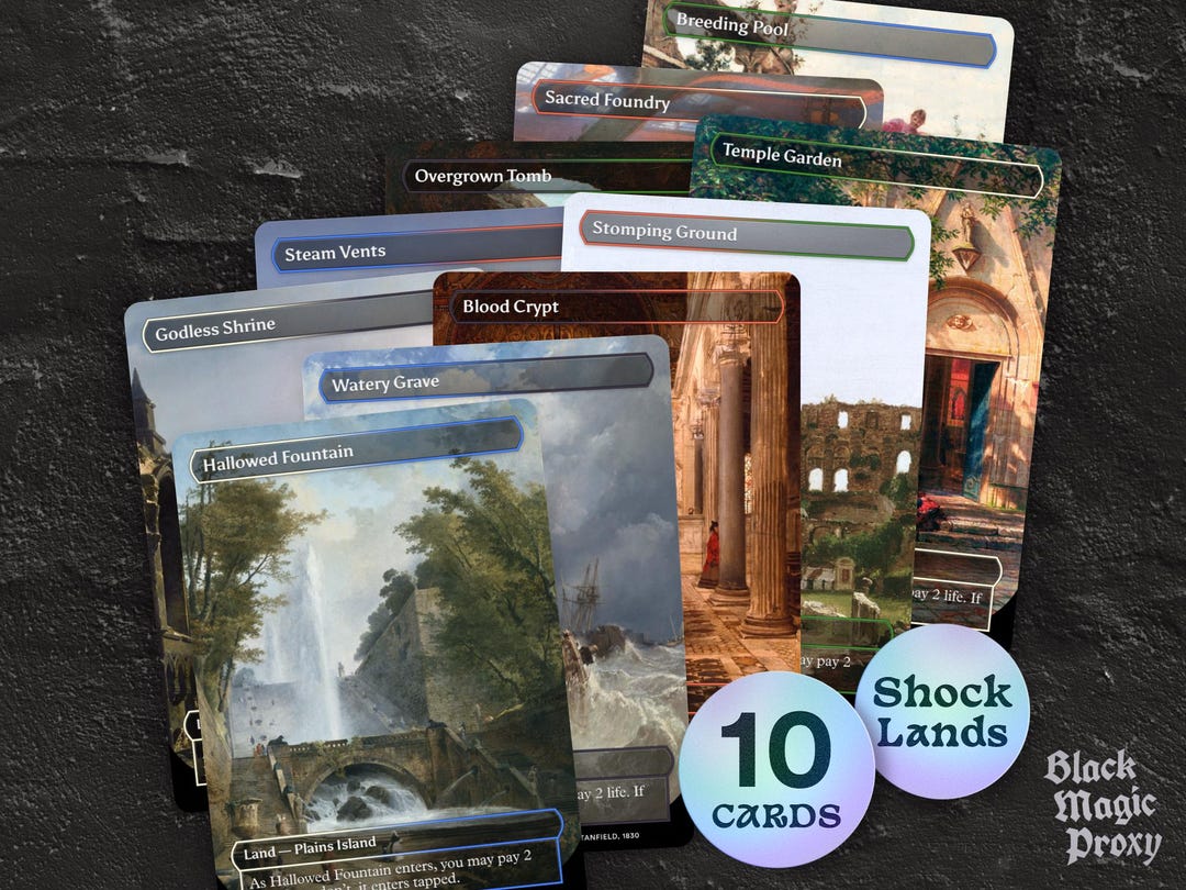 10 Shock Land Bundle MTG Proxy Custom Art for Magic the Gathering EDH ...