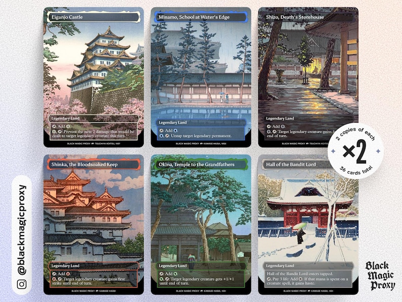 Kamigawa Proxy Lands (channel + Legendary) MTG — 36× Ukiyo-e Playtest ...