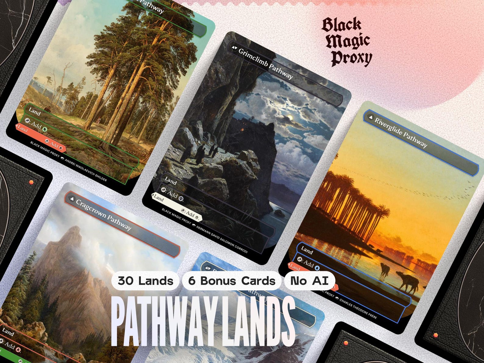 30+ Pathway Lands Proxy Bundle MTG — Classical Art Playtest Cards - Etsy