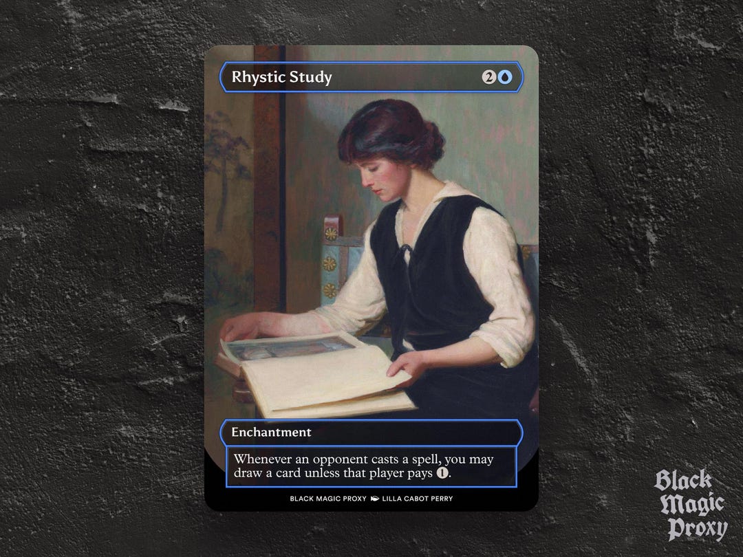 Rhystic Study MTG Proxy — Custom Art for Magic EDH Commander - Etsy
