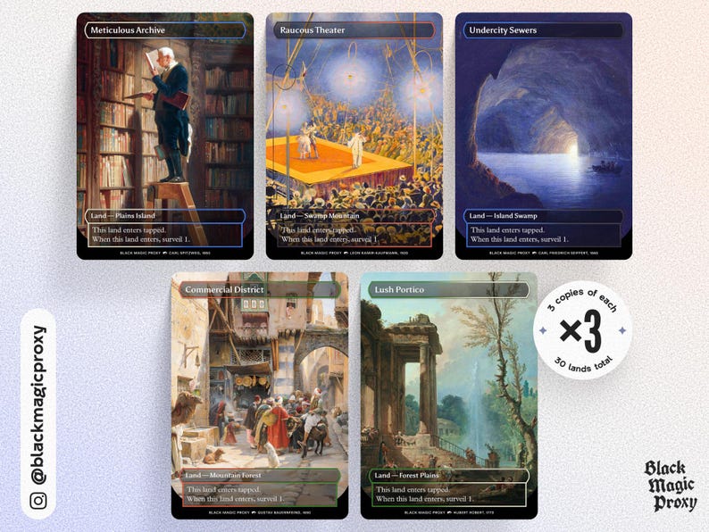 30+ Surveil Lands Bundle for MTG Commander — Classical Art Playtest ...