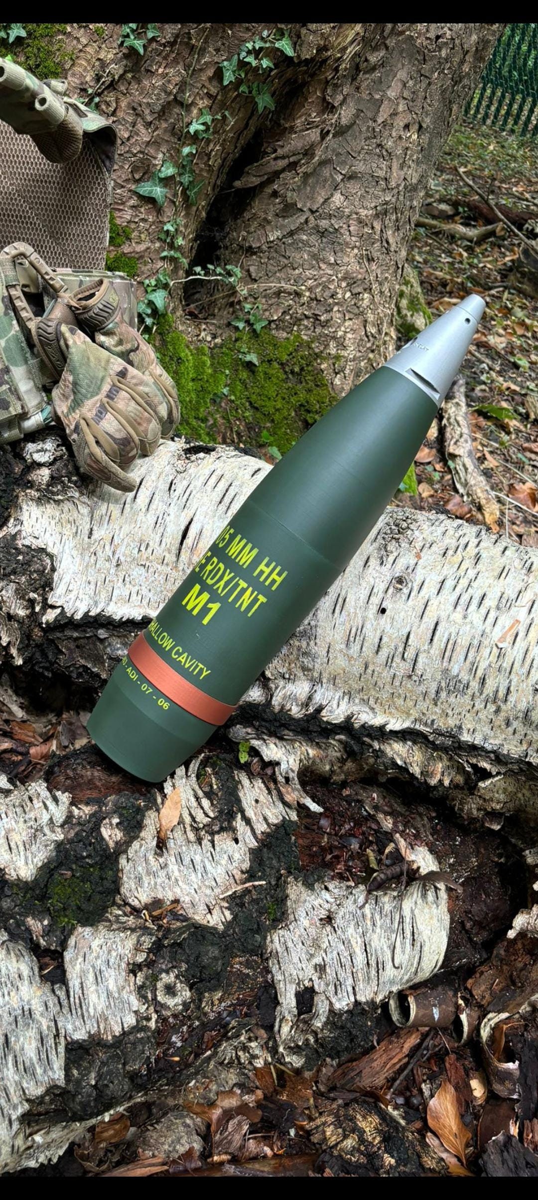 105mm (spirit Bottle Holder) Carbon Fibre Replica NATO Army Tank Round ...