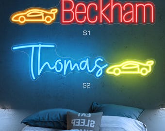 Custom Racing Car LED Neon Sign: Boy Room Decor, Kart Club Wall Art - Etsy