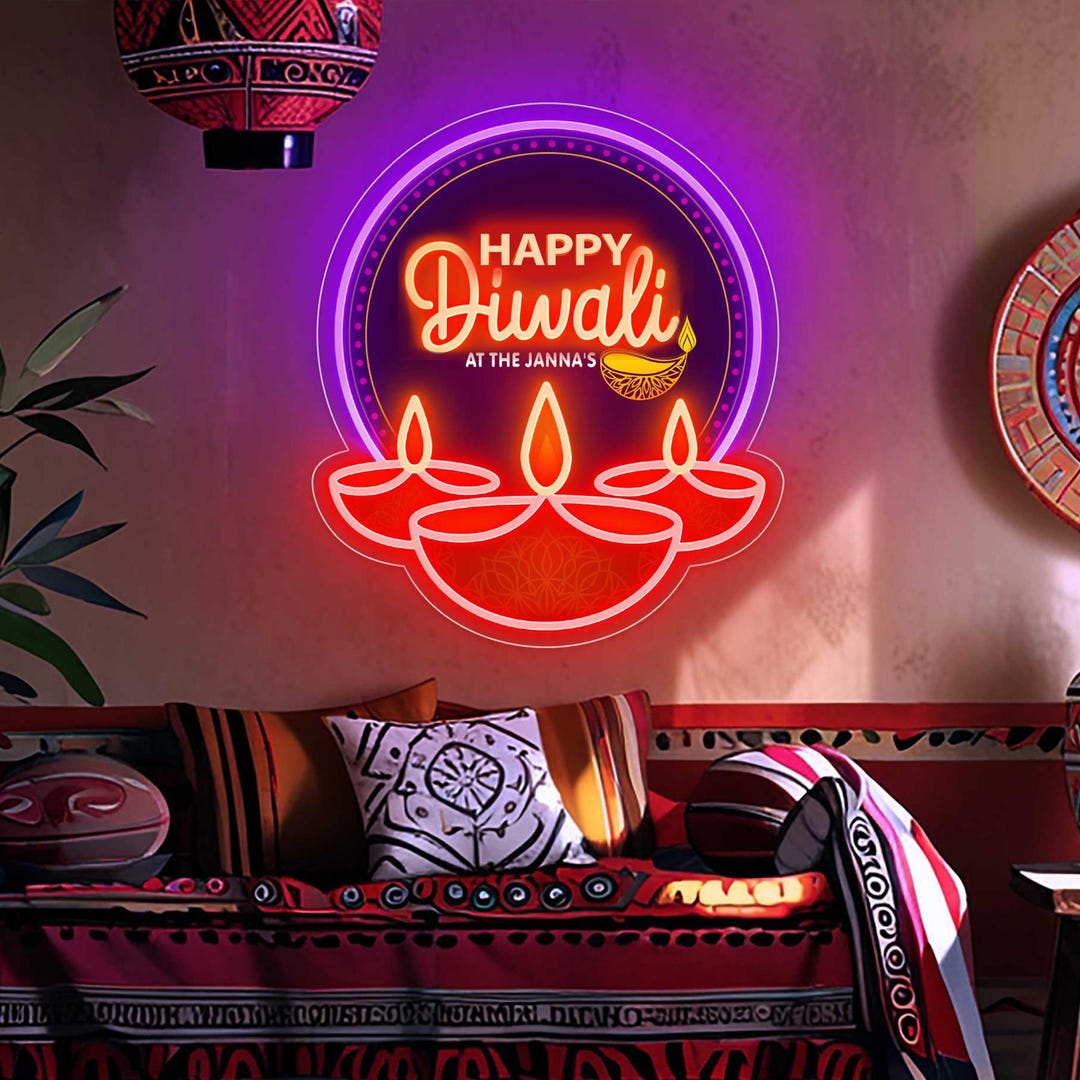 Custom Happy Diwali Neon Sign: Indian Festival of Lights, Hindu New ...