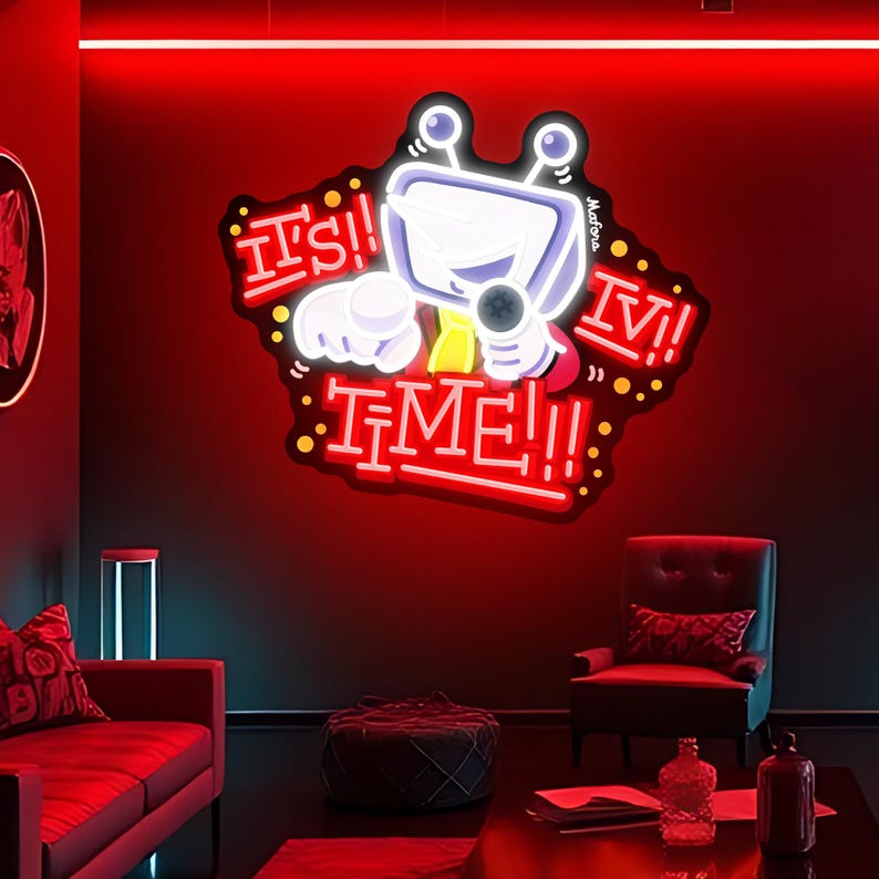 Deltarune Mr. (ant) Tenna LED Light Sign: It's TV Time Funny Tenna Fan ...