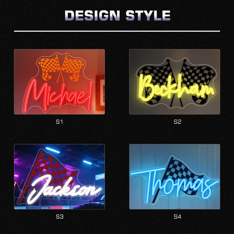 Custom Racing Name Neon Sign: Race Car LED Signs Decor for Racing ...