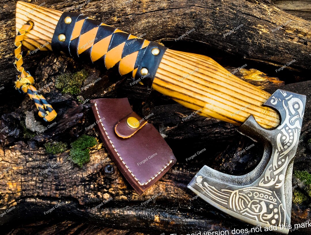 Valhalla Viking Axe - Hand-forged Carbon Steel Axe With Ash Wood Handle ...
