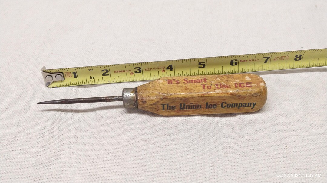 Antique Wood Handle Logo Ice Pick 1930's - Etsy