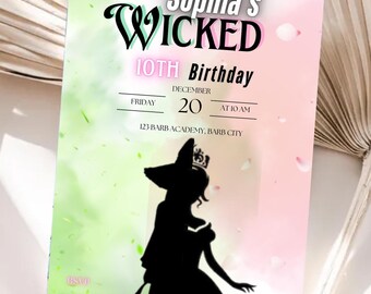 Wicked Birthday Party Invitation, Movie Party, WICKED Inspired Movie ...