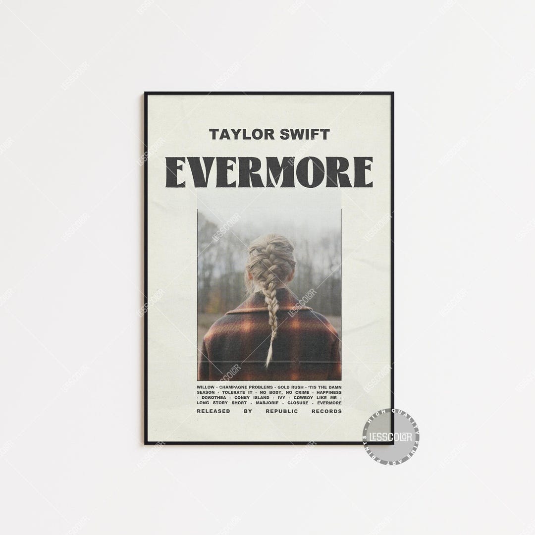 Taylor Swift Posters / Evermore Poster / Album Cover Poster, Poster ...
