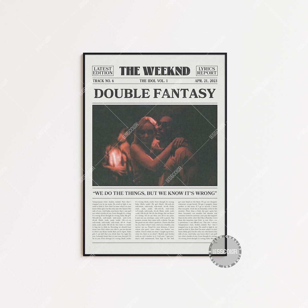 The Weeknd Retro Newspaper Print, Double Fantasy Poster, Double Fantasy ...
