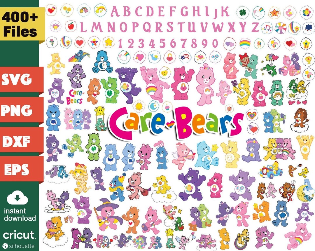 Care Bears Mega Bundle Png Files, Bears Png, Care Bears Clipart, Care ...