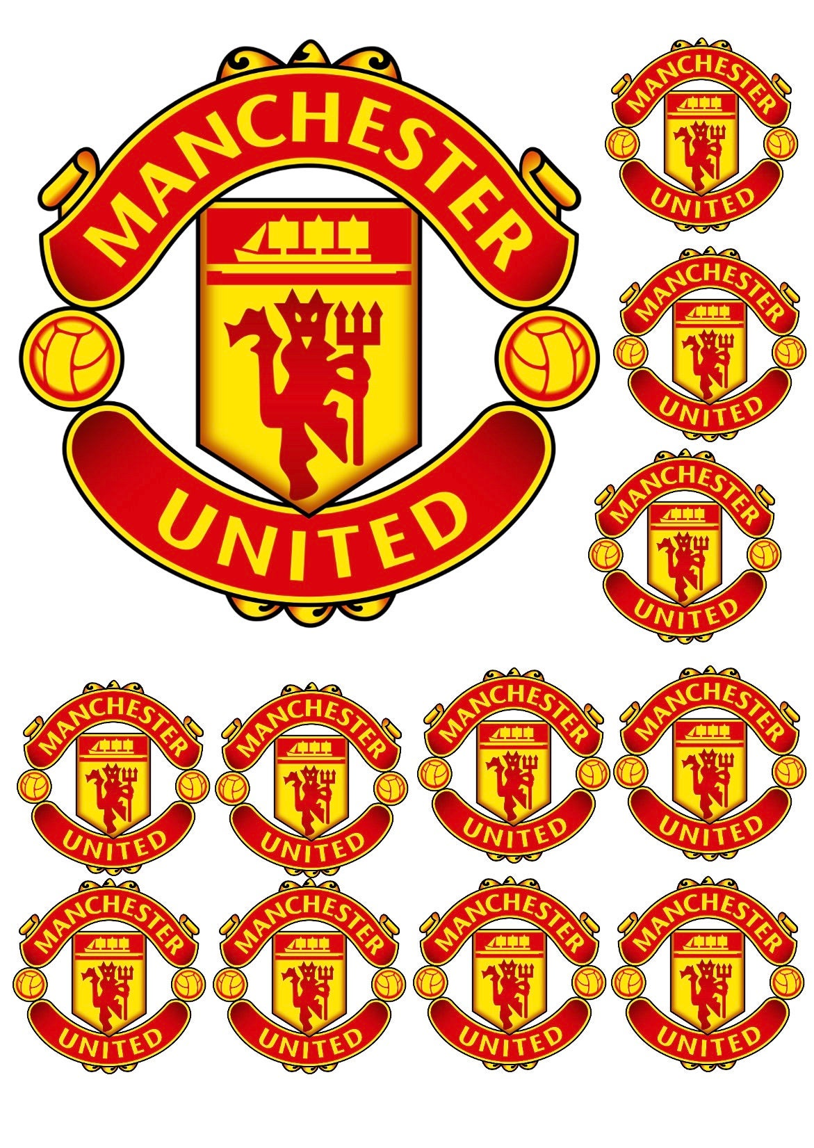 Manchester Logo Edible Icing Sheet Print A4 for Cakes, Cupcakes ...