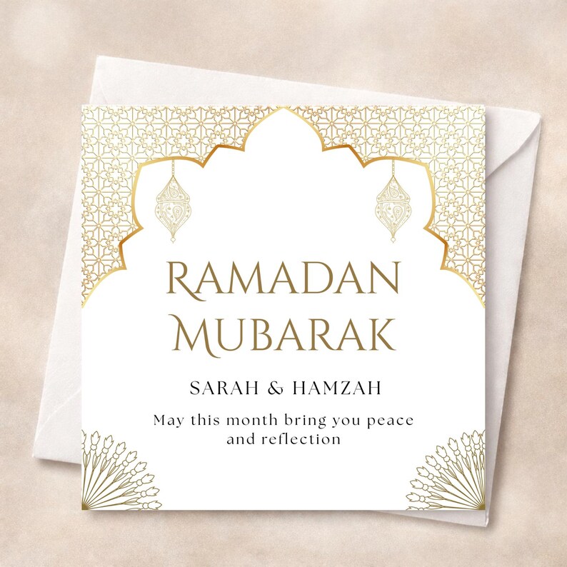Ramadan Mubarak Card | Eid Mubarak Card | Personalised Islamic Greeting ...