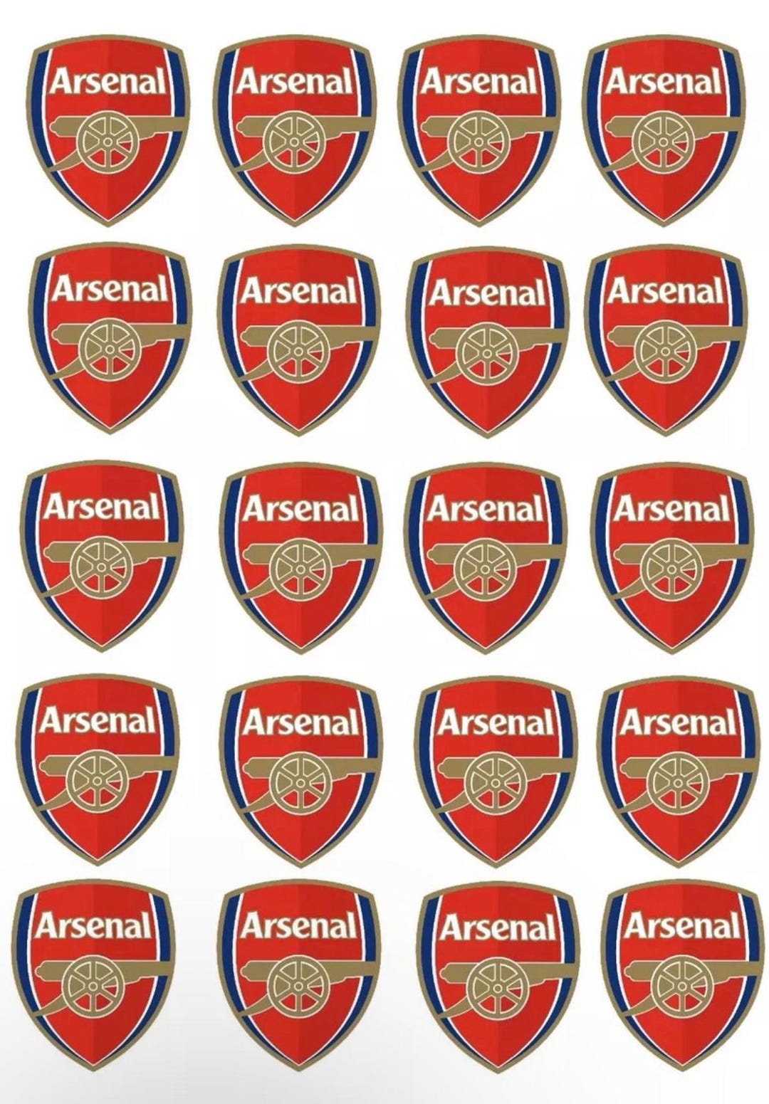 20 2 Arsenal Logo Edible Icing Sheet Print A4 for Cupcakes, Cookies - Etsy