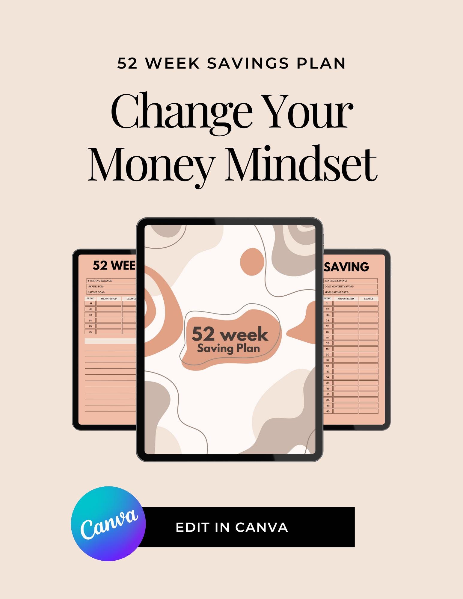 52 Week Savings Plan, Money Saving Challenge, Budget, Money Saving ...