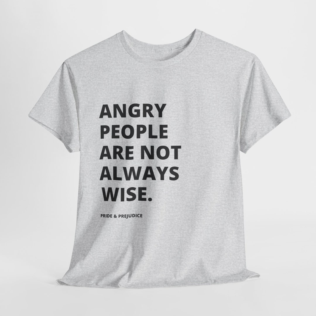 Jane Austen "angry People" T-shirt, Pride and Prejudice Clothing, Book ...