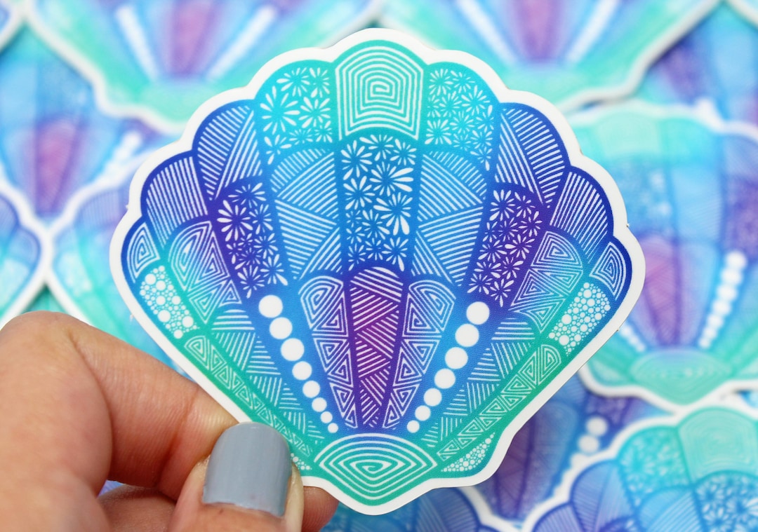 Seashell Sticker, Vinyl Sticker - Etsy
