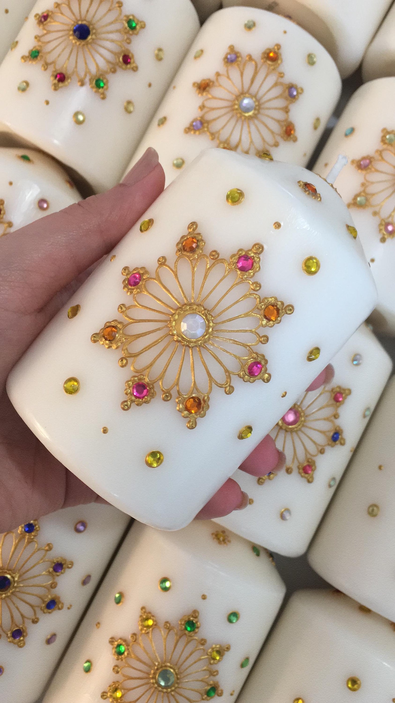 Henna Pillar Candles, Wedding Decor, Wedding Favors, Mehndi Favors ...