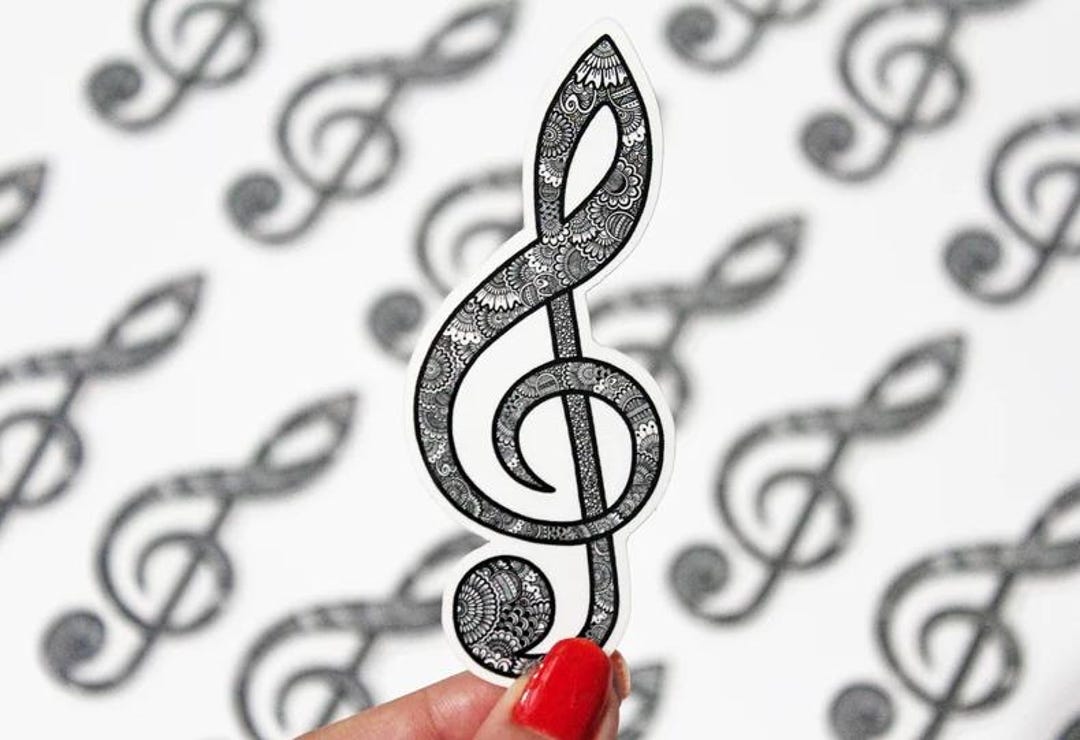 Musical Note Sticker, Die Cut Vinyl Sticker - Etsy