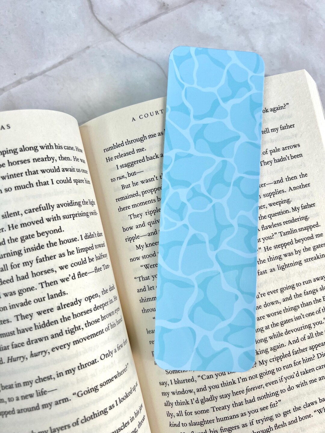 Water Laminated Bookmark: Spring Beach Design, Book Lover Gift, Reading ...