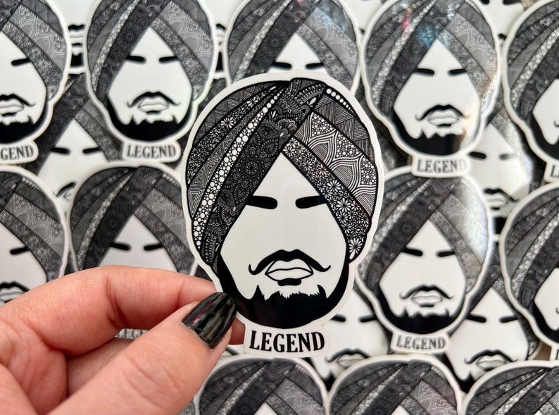 Sidhu Moose Wala Sticker: Hand-drawn Vinyl Rapper Sticker - Etsy