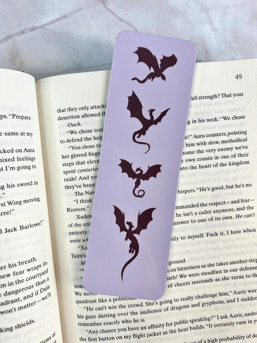 Dragons Laminated Bookmark: Romantasy Book Lover Gift, Reading ...