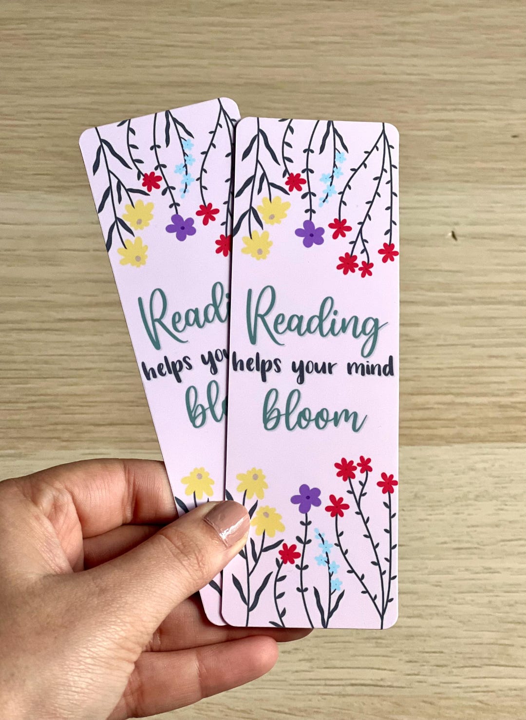 Reading Helps Your Mind Bloom Laminated Bookmark, Flowers, Bookish ...