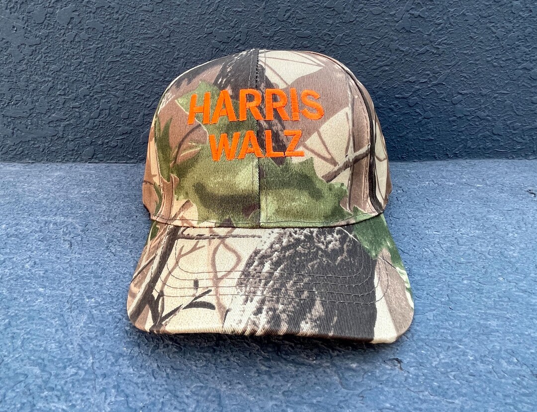 Harris Walz Embroidered Camo Hat, 2024 Caps Kamala & Tim Campaign Caps ...