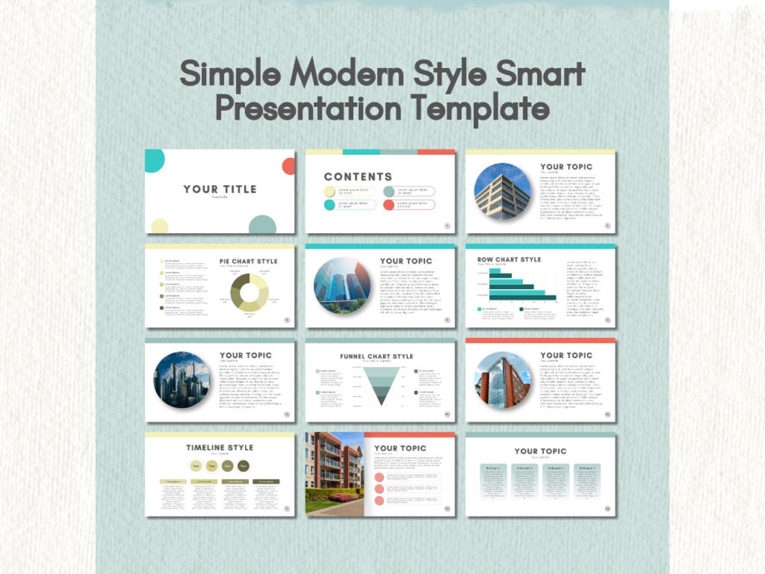 Simple Modern Style Smart Presentation Template - Etsy