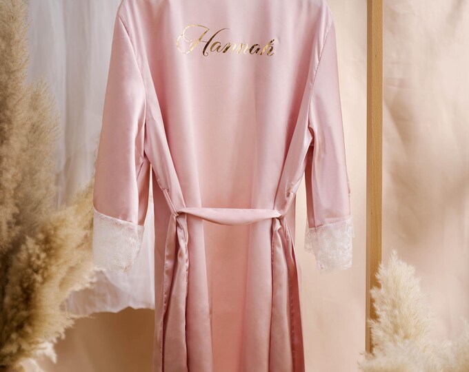 Silky Chunky Lace Robe, Bridesmaid Robes, Bridal Robe, Wedding Robes ...