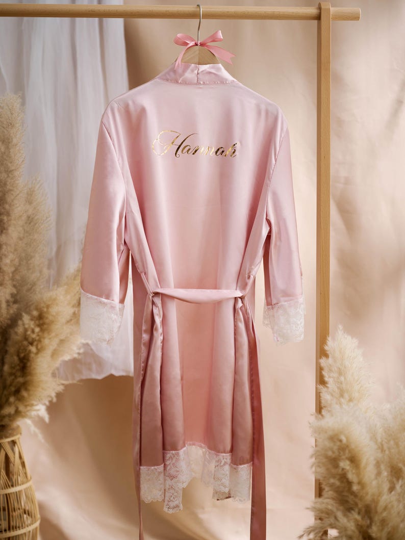 Bridesmaid Robes, Silk Lace Robe, Maid of Honour Gifts, Bridal Party ...