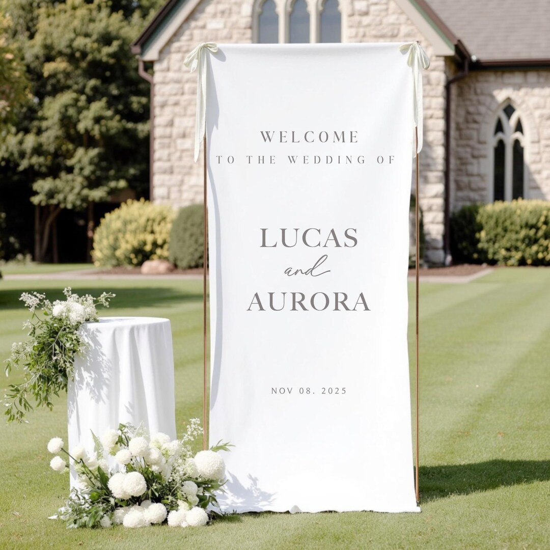 Custom Fabric Wedding Welcome Sign|wedding Ceremony Sign|modern Wedding ...