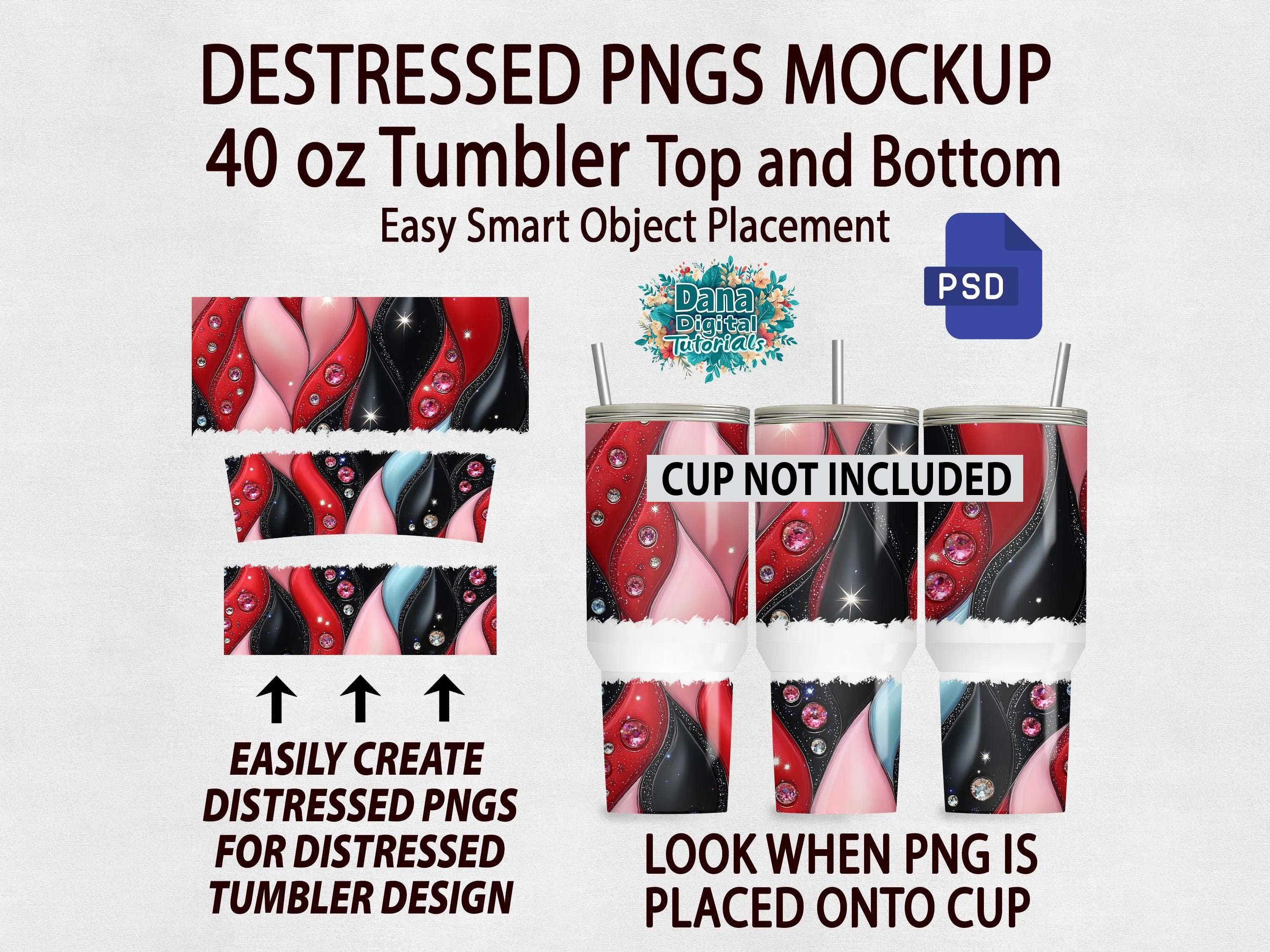 40 Oz Distressed PNG Mockup, Easily Convert Your Designs to a ...