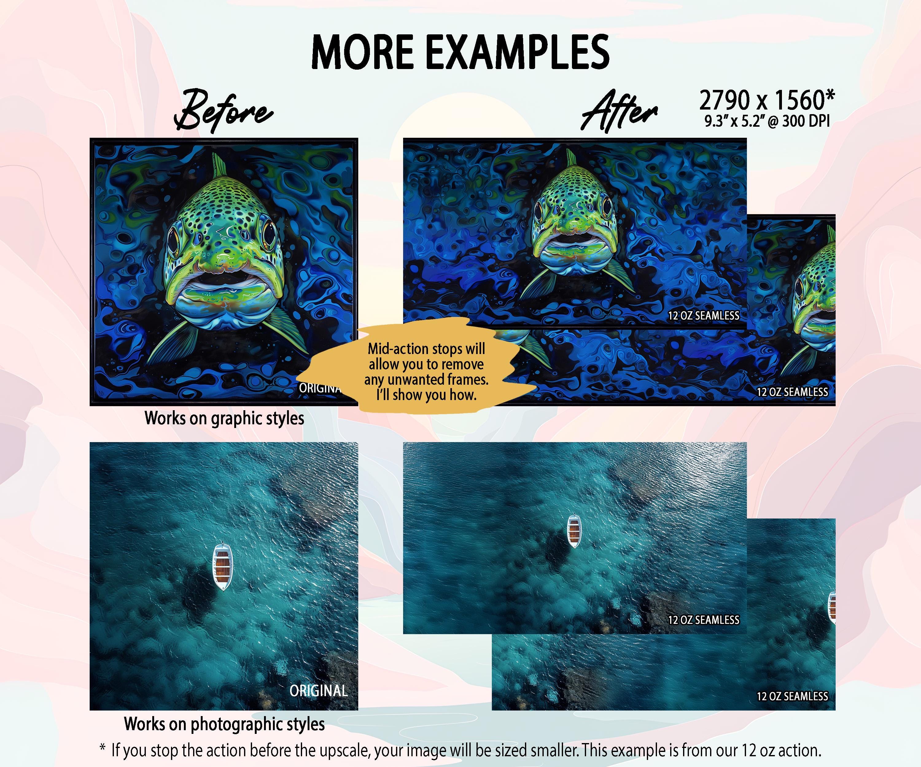 Photoshop Actions for Creating 40 Oz Seamless Wraps With TWO Images for ...